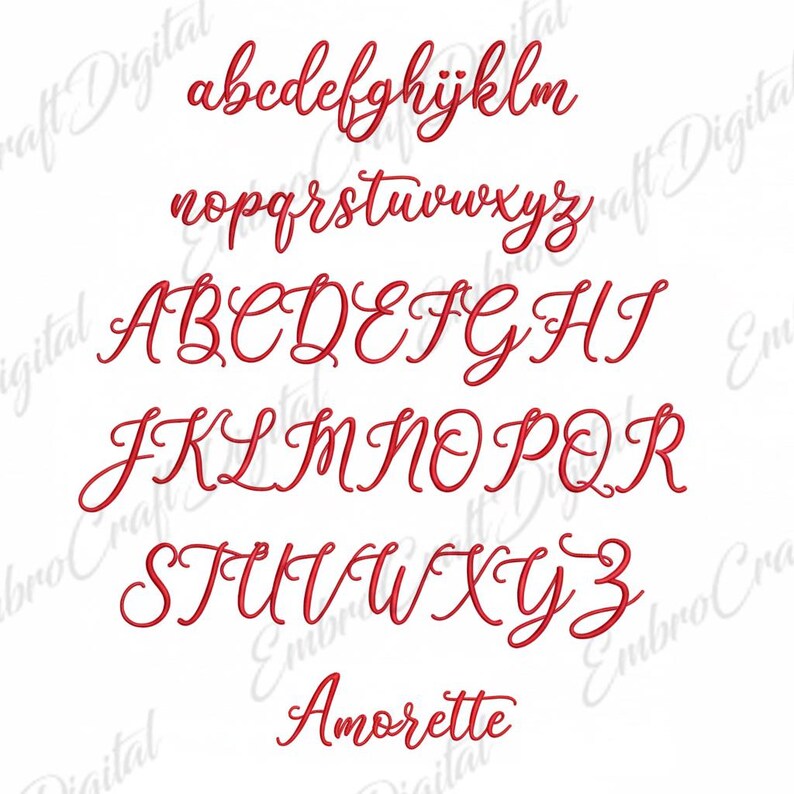Modern Cursive Machine Embroidery Font - Modern Script Serif Alphabet ...