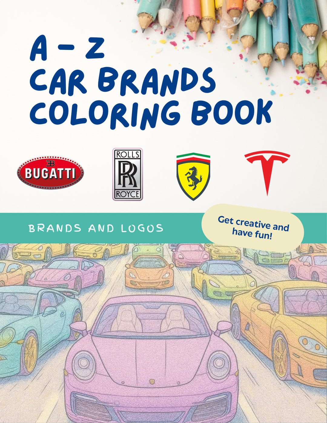 Car Logo Coloring Book, A to Z for Kids: Perfect for Children ...