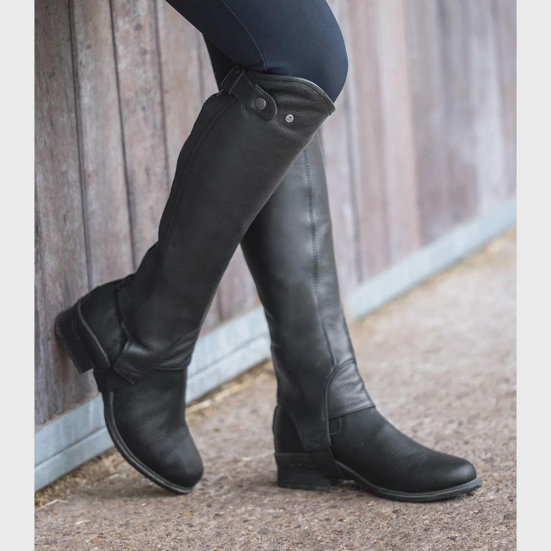 Classic Leather Riding Chaps Equestrian Half Chaps Black for Women Men ...