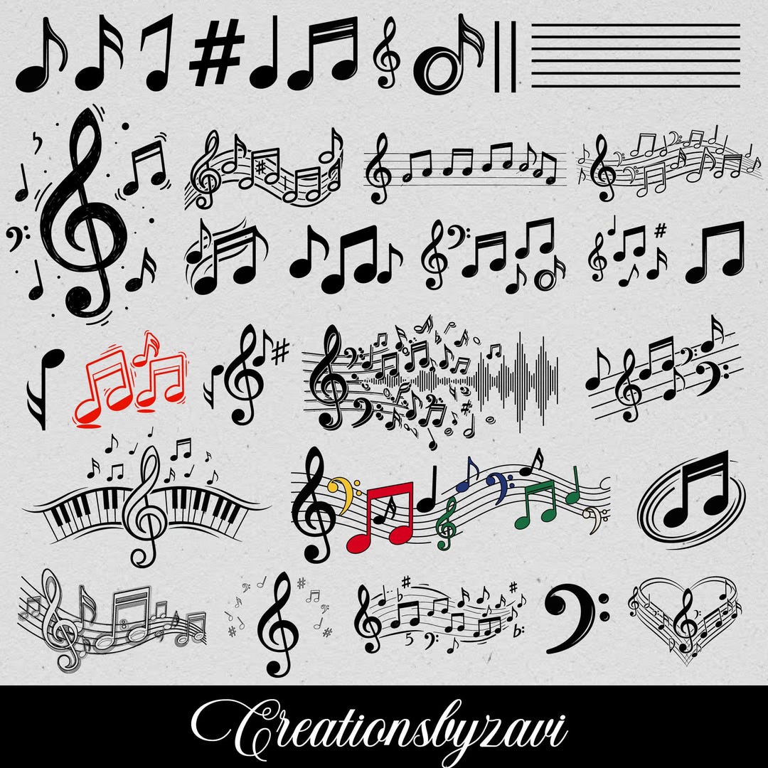 Music Notes Svg, Musical Notes Svg, Music Notes Clipart, Music Notes ...