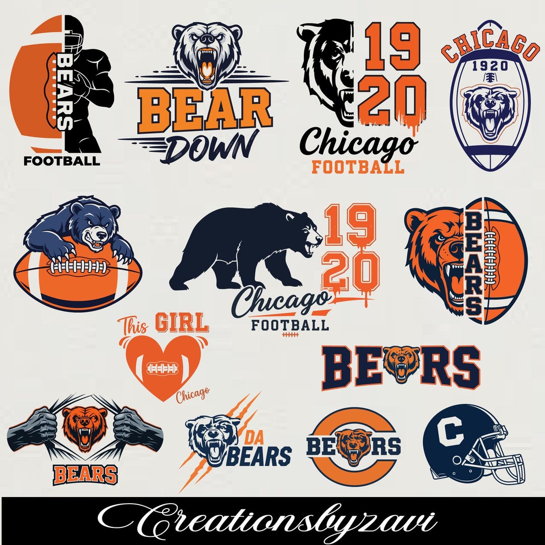 Bears Football Svg, Vintage Chicago Football PNG, Retro Chicago Game ...