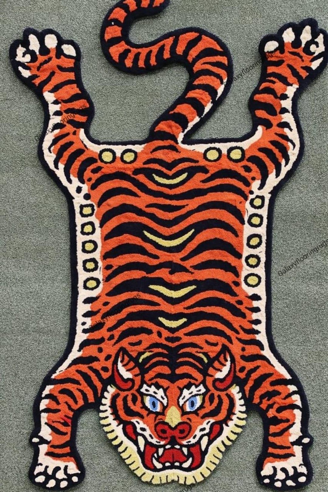 Hand-tufted Tibetan Tiger Wool Rug Handmade Tibetan Style Rug Handmade ...