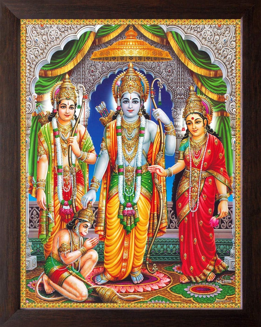 Lord Ram Family Framed Print, Hindu God HD Art, Religious Wall Decor - Etsy