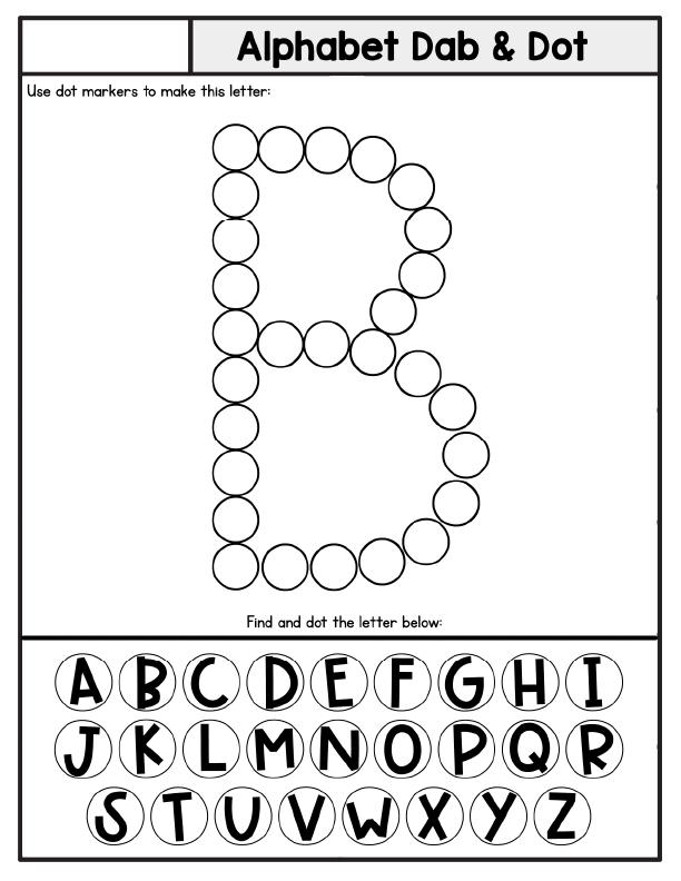 Alphabet Dot Marker Worksheets Printable | ABC Dab & Dot Activity for ...