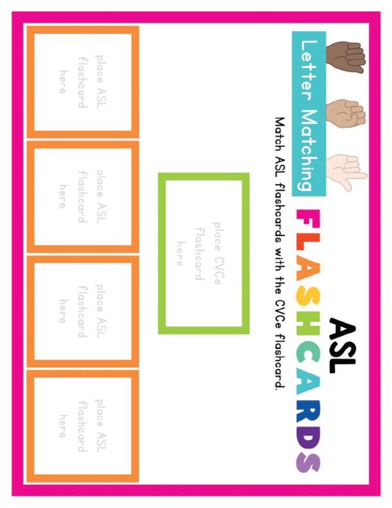 ASL Flashcards Printable, Sign Language Alphabet Cards, ASL Learning ...