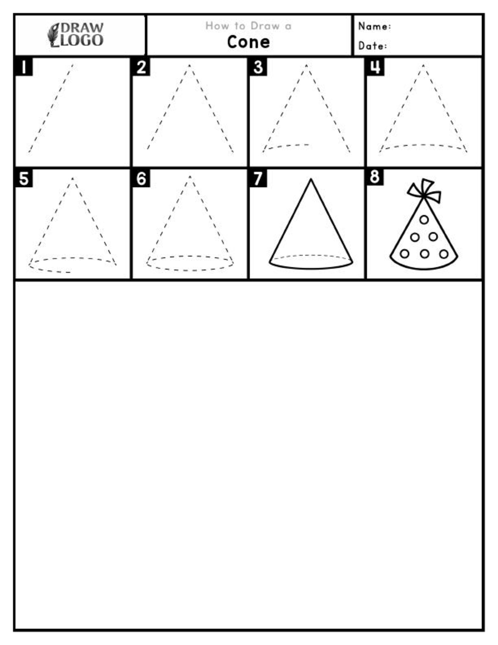 Draw 3D Shapes Worksheets | 9 Printable Templates | Tracing & Drawing ...