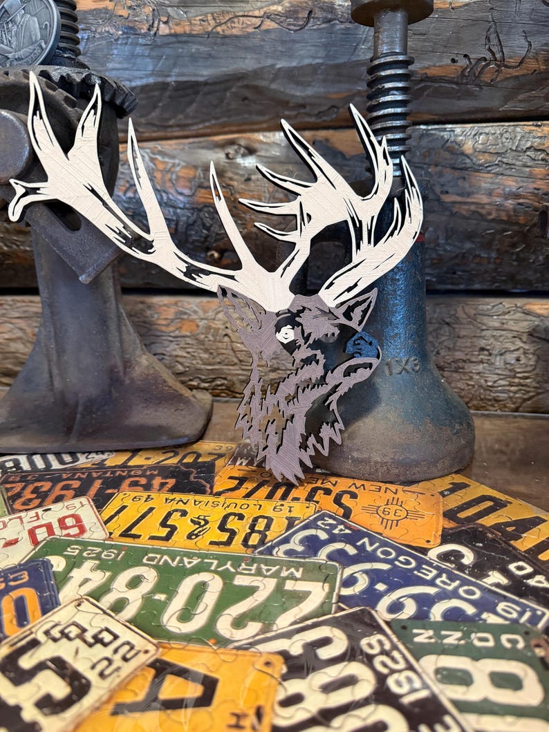 Deer Head Wall Art Rustic Cabin & Lodge Decor | Woodland Wildlife Wall ...