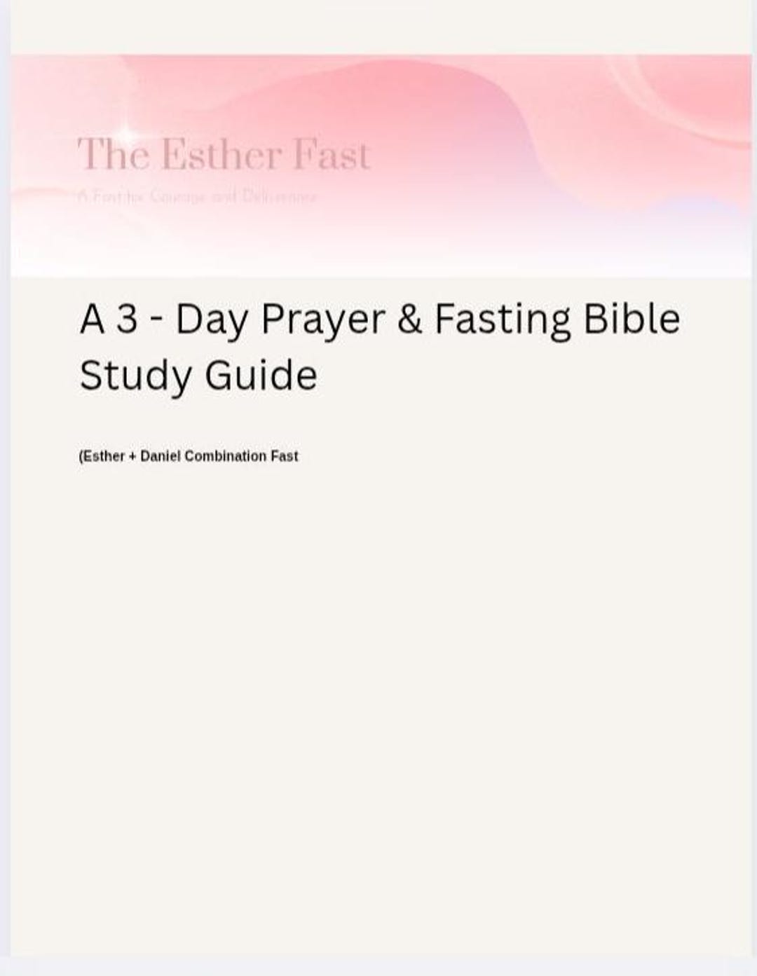 The Esther Fast | 3-day Prayer & Fasting Bible Study Guide | Christian ...