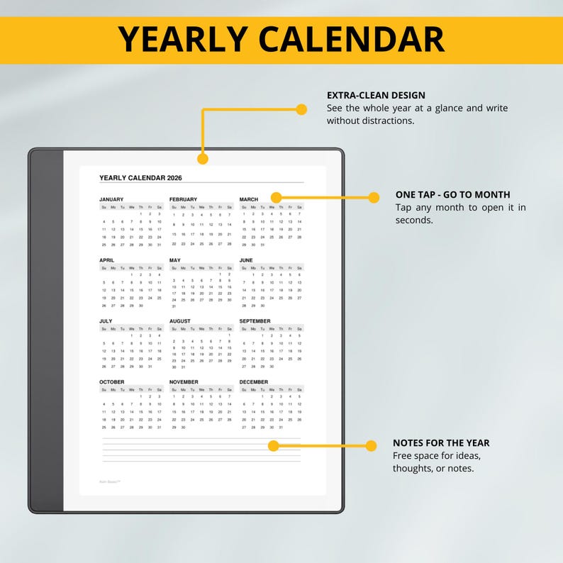 Journal numérique 2026 + 2027 pour Kindle Scribe | PDF avec liens ...
