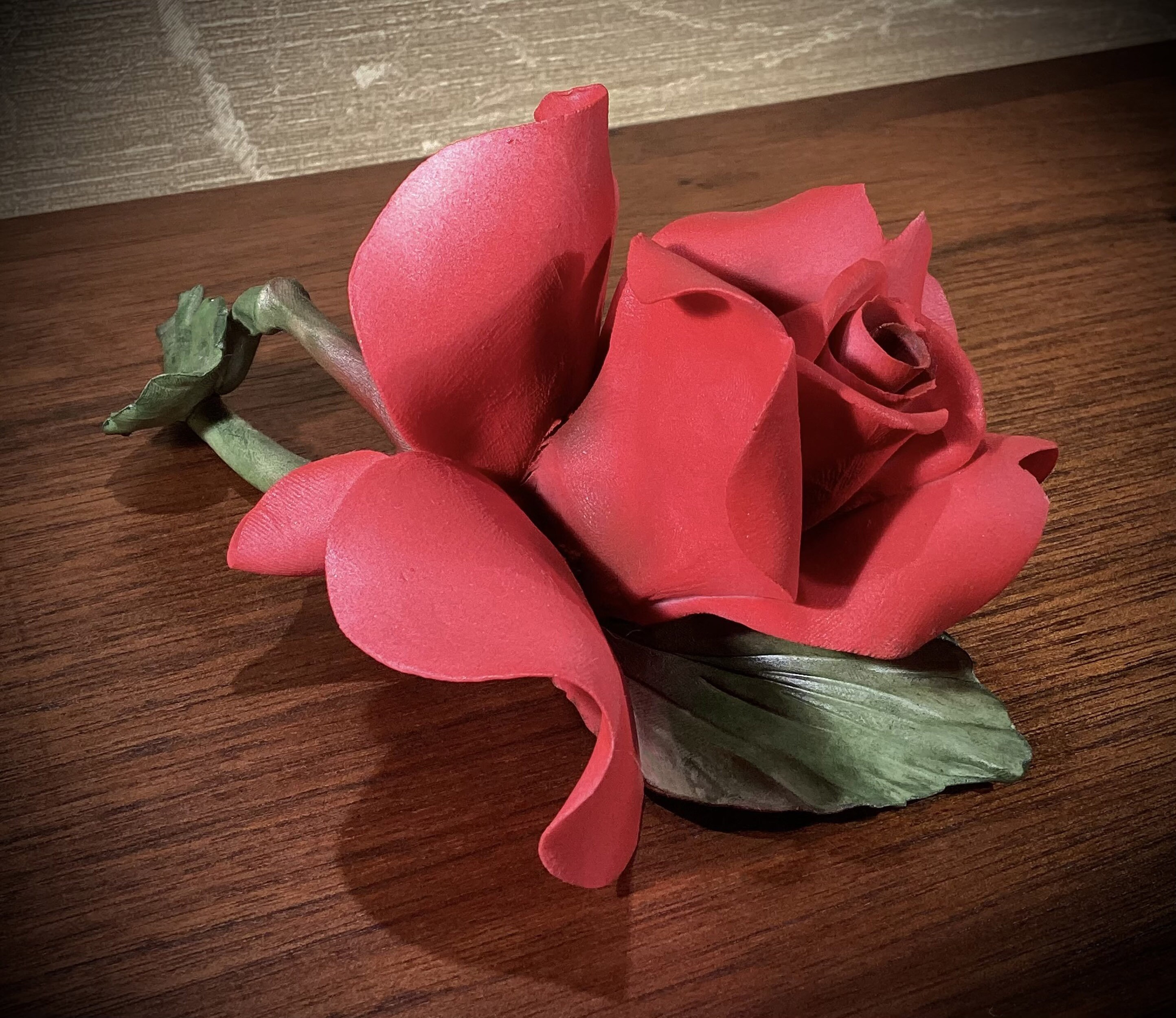 Vintage Capodimonte Italian Red Rose Porcelain Sculpture - Etsy