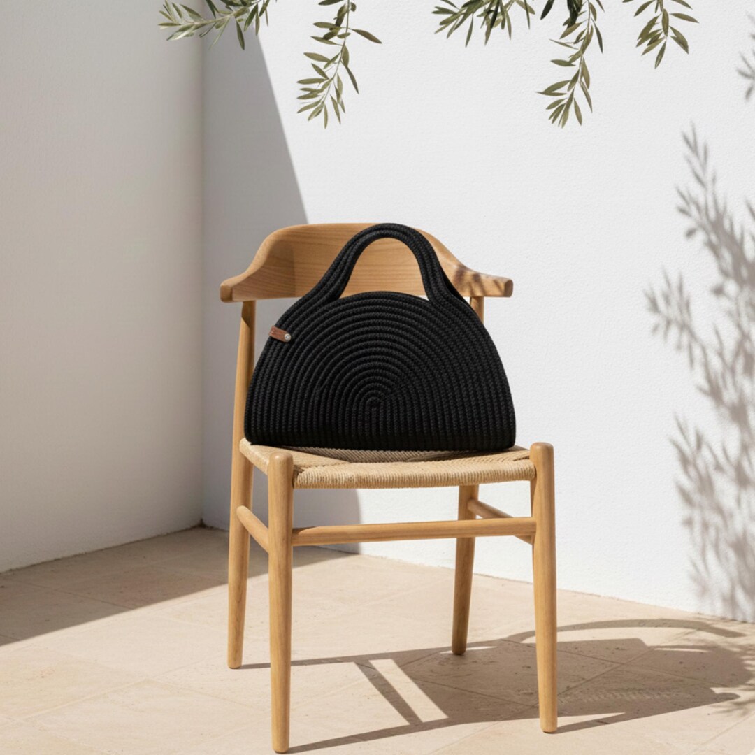Black Straw Bag – Luxury Woven Straw Clutch With Modern Minimal Summer ...