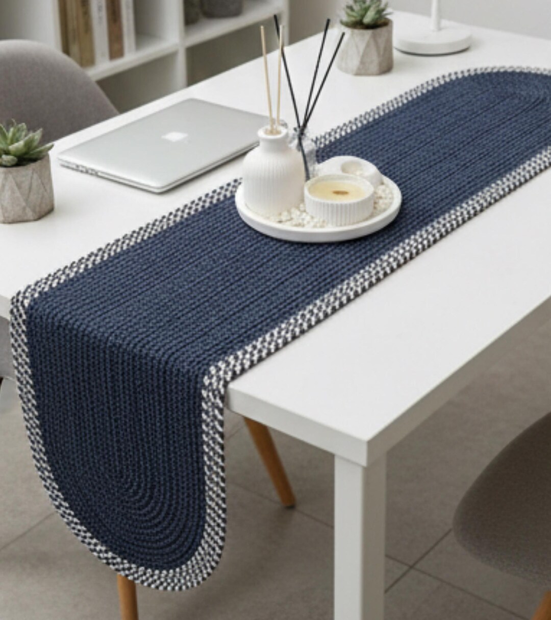Luxury Oval Jute Style Runner 30x80 – Artisan Handmade Table Decor - Etsy