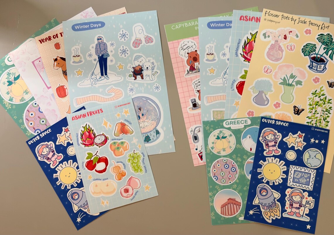 Themed Sticker Sheet Mystery Bundle | Planner, Journal, Scrapbook ...