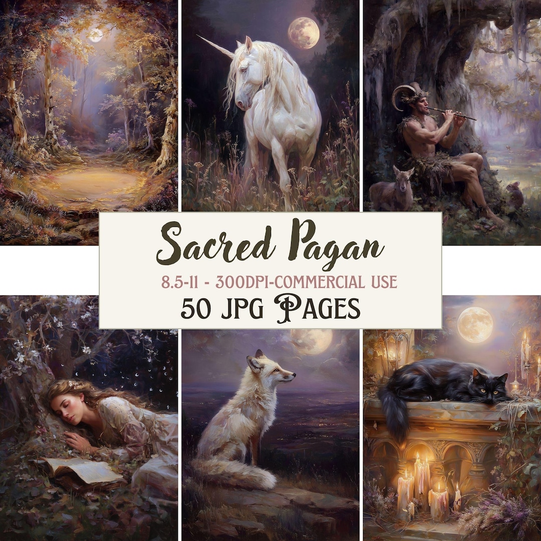 50 Sacred Pagan Junk Journal JPEG Pages Mystic Digital Scrapbook for ...