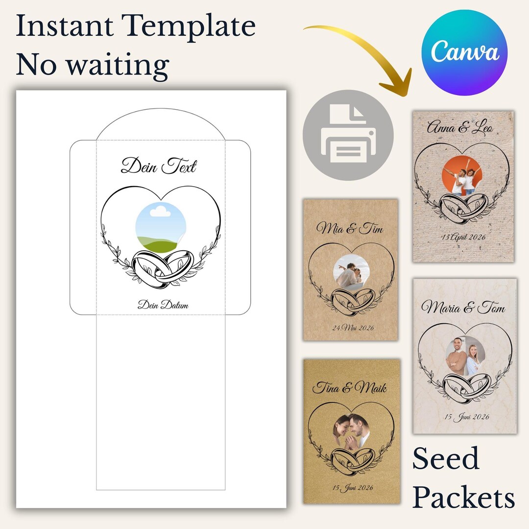 Canva Seed Packet Template – Customizable DIY Template – Digital ...