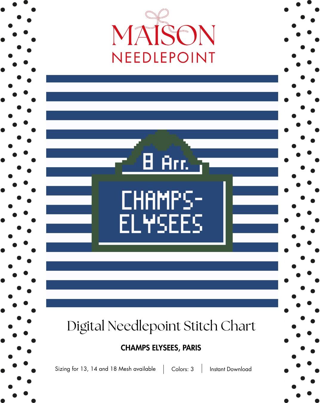 Champs Elysees, Paris – Digital Needlepoint Chart (instant Download) - Etsy