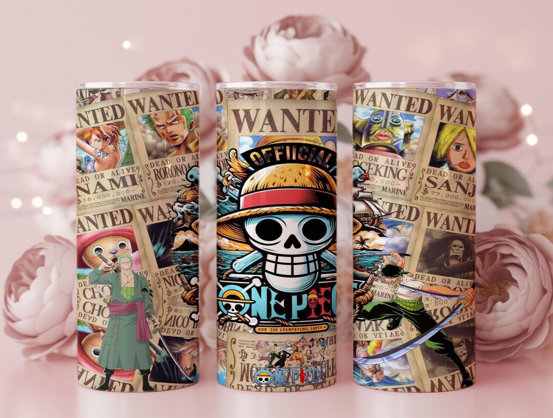 Anime Pirate Wanted Poster Tumbler Wrap | 20oz 30oz (digital Download ...
