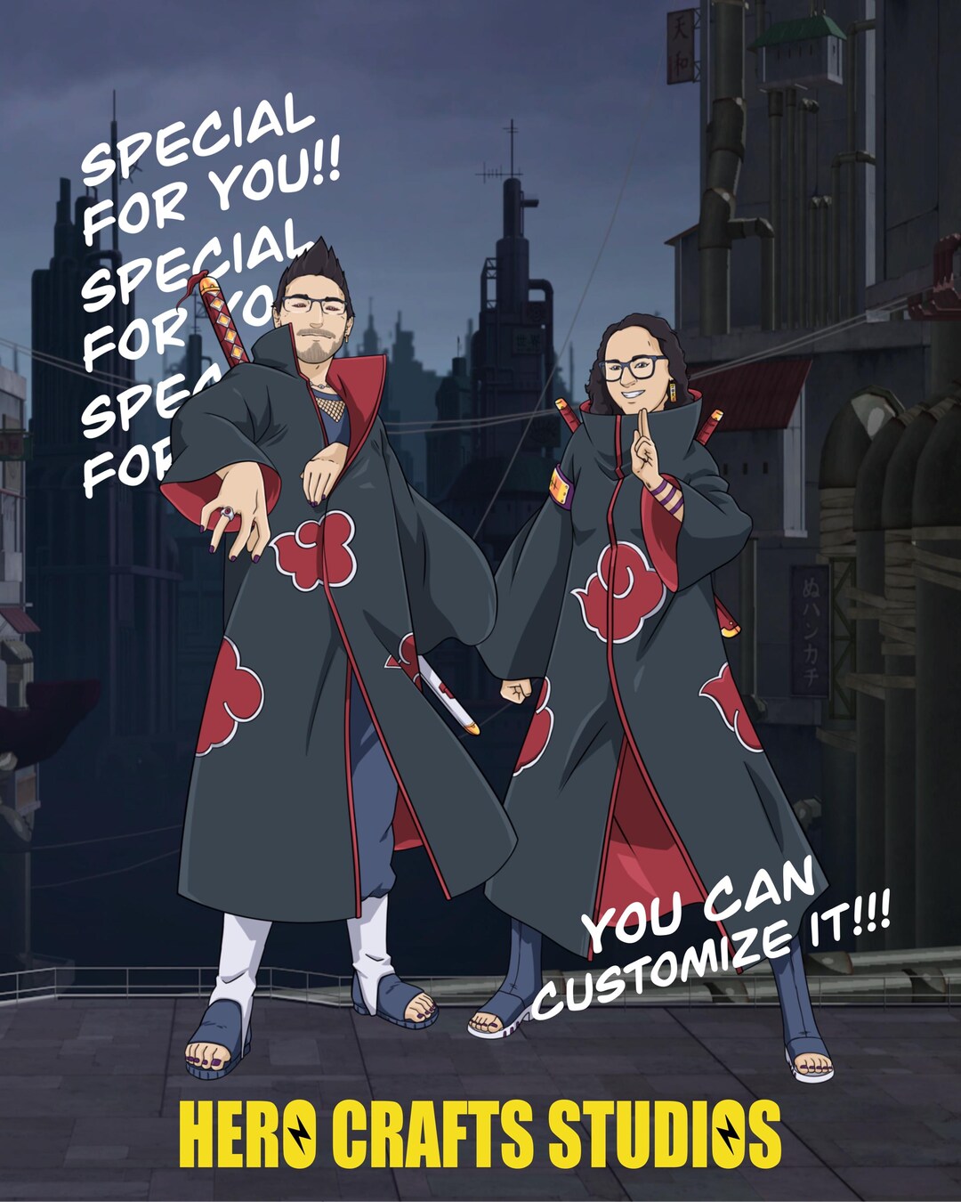 Custom Anime Akatsuki Portrait: Personalized Digital Illustration ...
