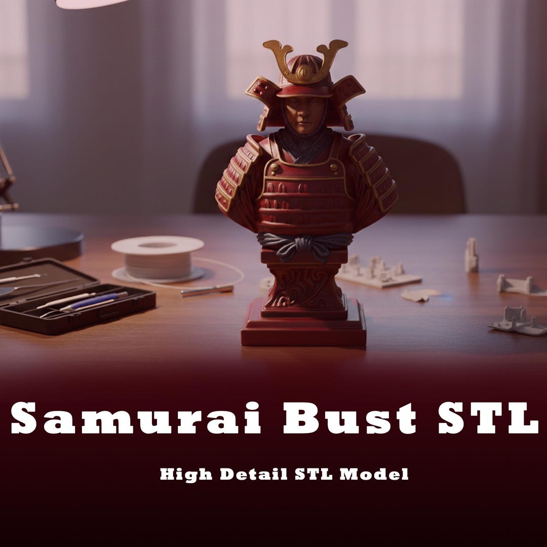 Samurai Warrior Bust – High Detail 3D Printed Figure (STL) - Etsy