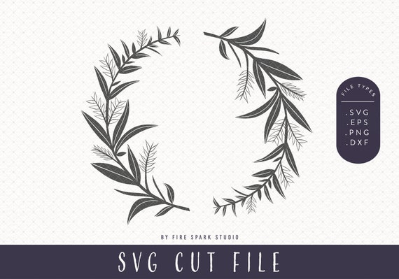 Rustic Wreath Svg Geometric Vector Floral Wreath. SVG, EPS, PNG.