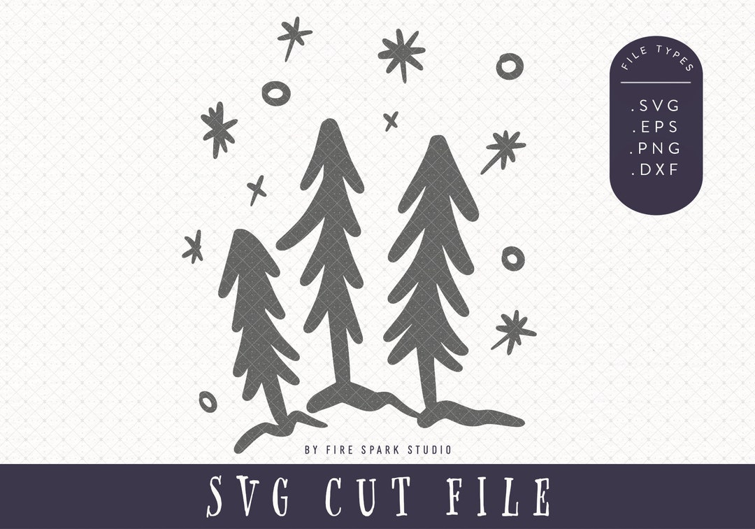 SVG Cut File - Christmas Trees, Snow, Winter Forest - Etsy