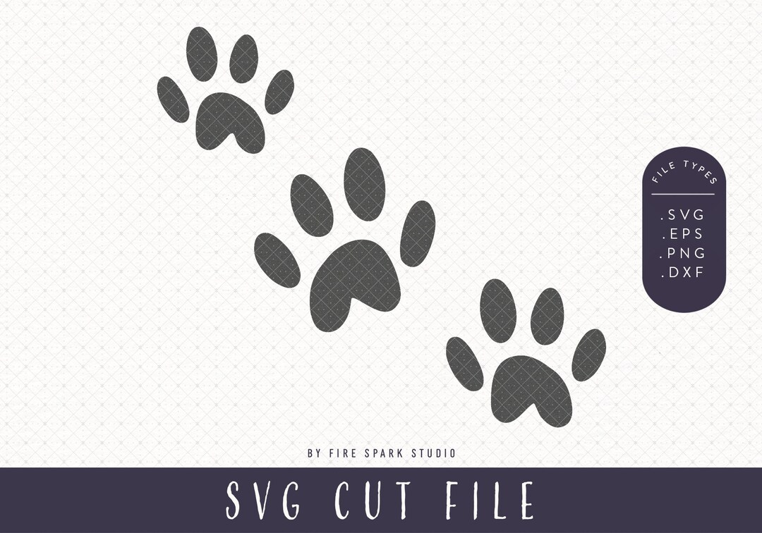 SVG Cut File - Paw Prints, Pet Lover, Cat Love, Dog Love - Etsy