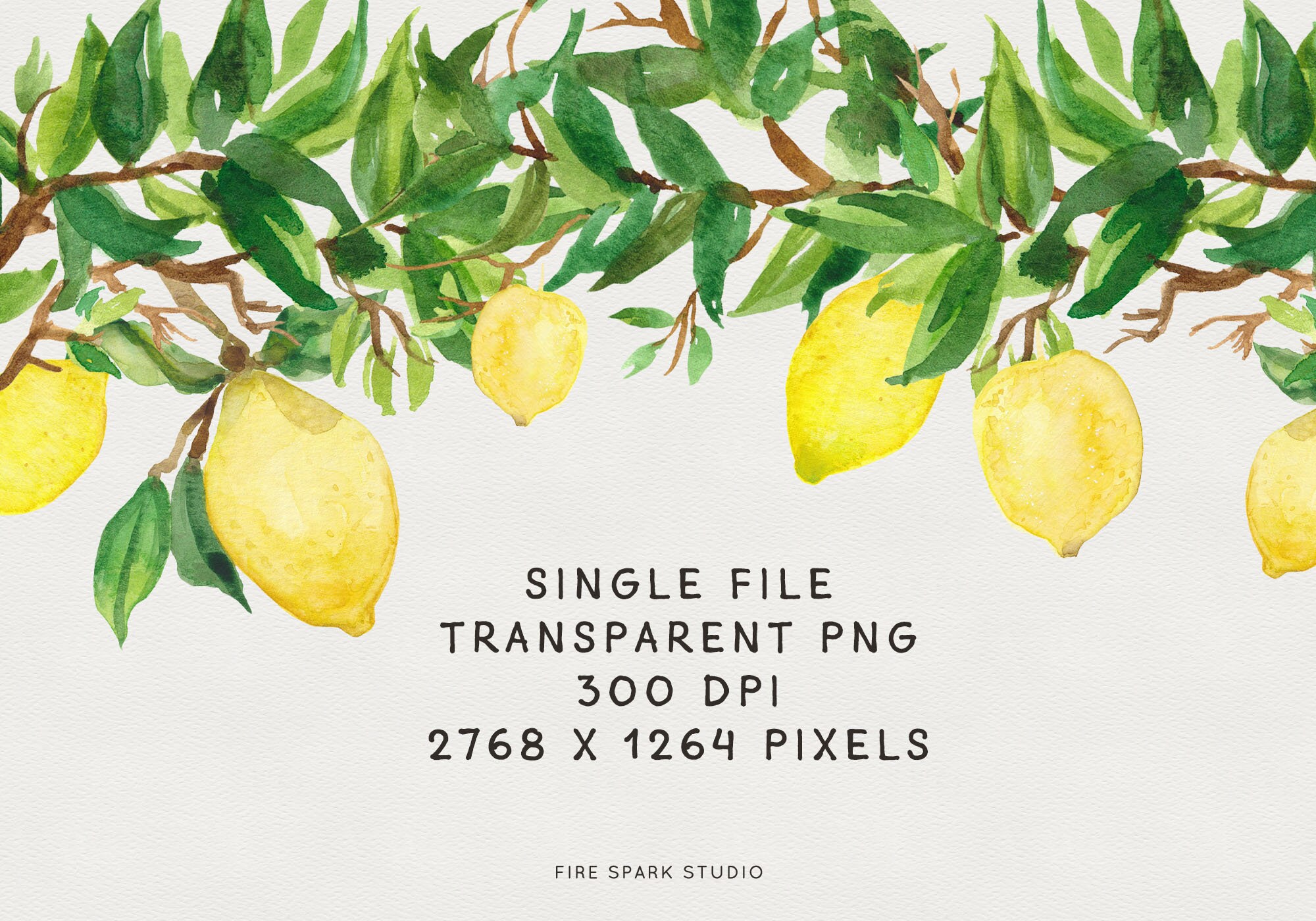 Watercolor PNG Clip Art - Lemon Canopy Border, Transparent Individual ...