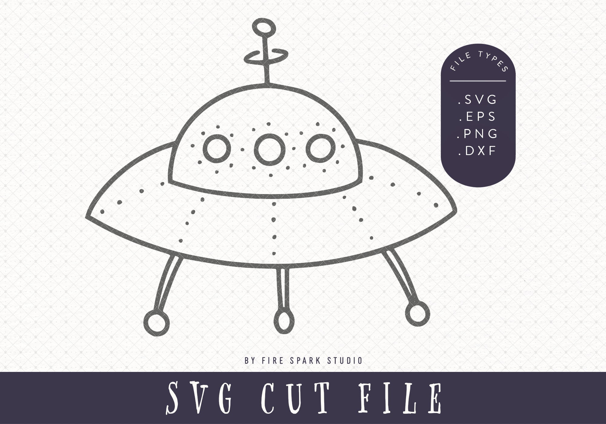 SVG Cut File UFO Clip Art, Flying Saucer, Space Ship - Etsy