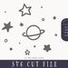 SVG Cut File - Space Clip Art, Planet and Stars - Etsy