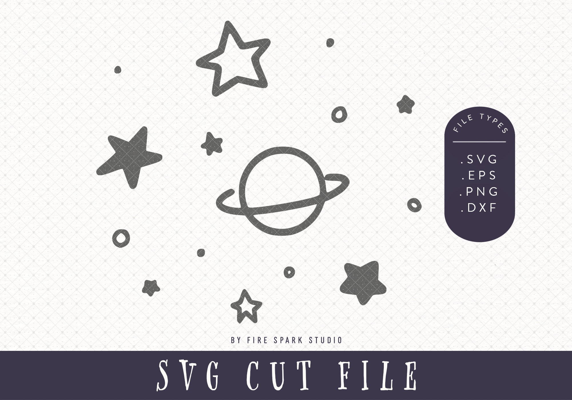 SVG Cut File - Space Clip Art, Planet and Stars - Etsy