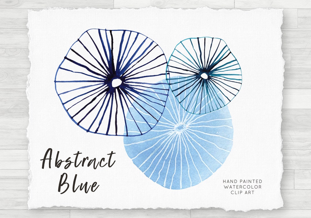 Watercolor PNG Clip Art - Abstract Blue Circles, Transparent Individual ...