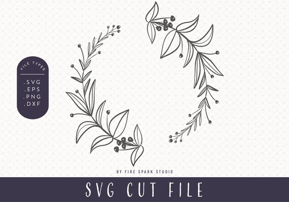 Berry Branch Wreath SVG Cut File - Etsy