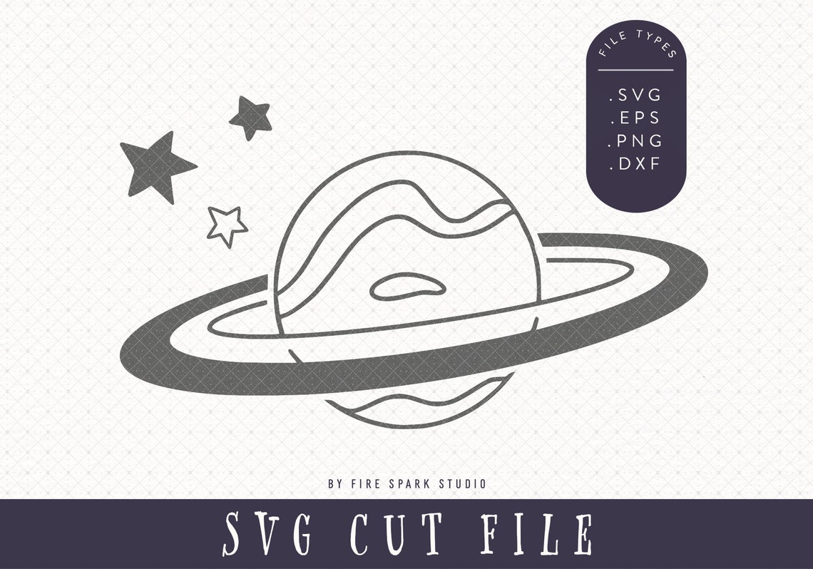 SVG Cut File Planet Clip Art Planet and Stars Saturn - Etsy