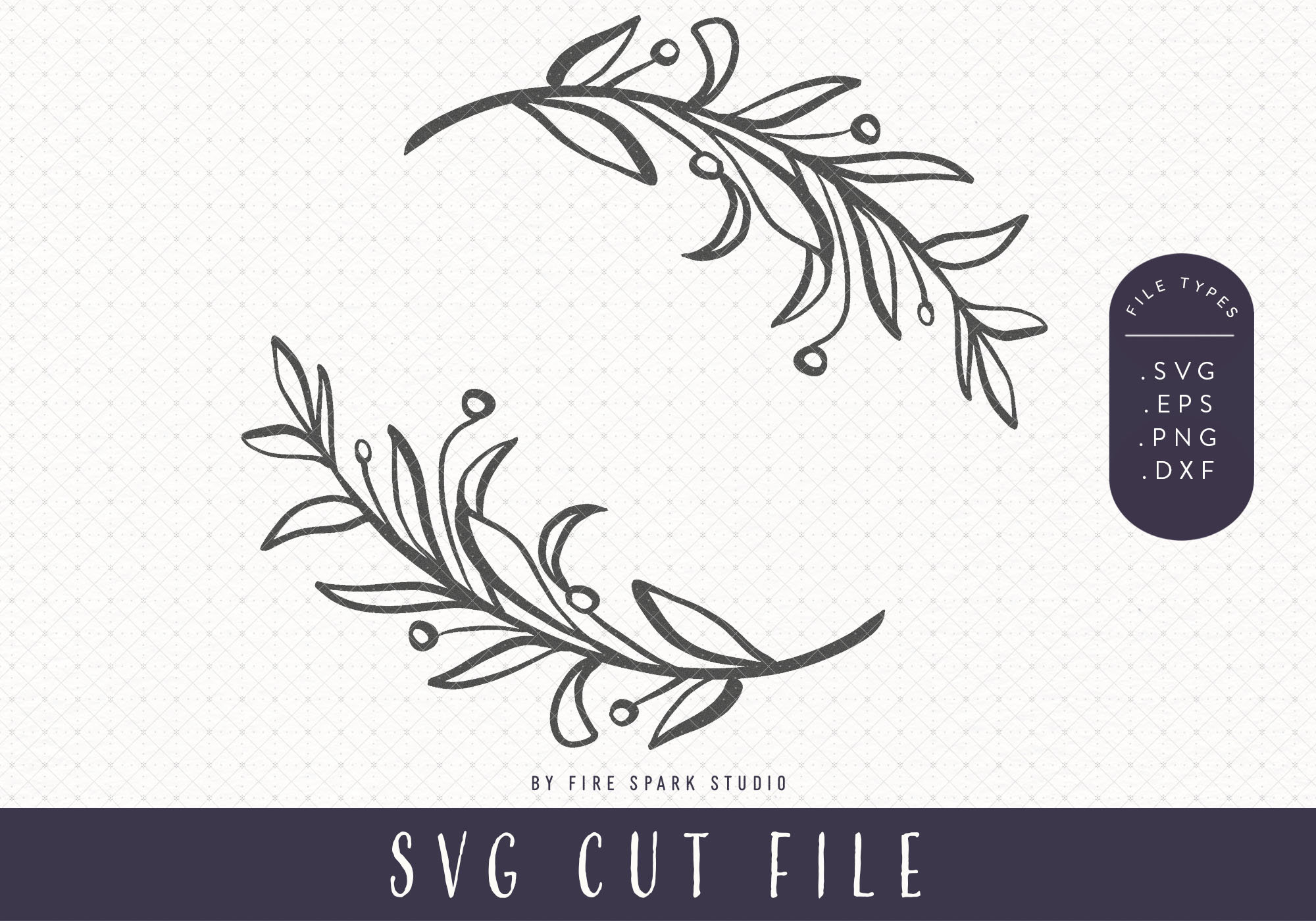 Leafy Berry Branch Wreath SVG Cut File - Etsy