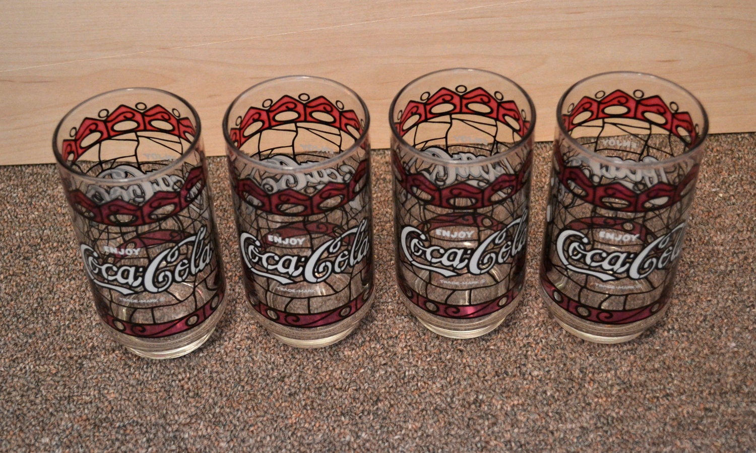 Vintage Coca Cola Drinking Glasses Set of 4 | Etsy Vintage Coca Cola Drinking Glasses Set of 4 | Etsy
