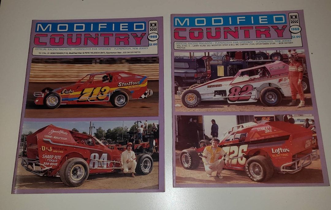 2 - Flemington Speedway Modified Country Race Programs From 1988 - Etsy
