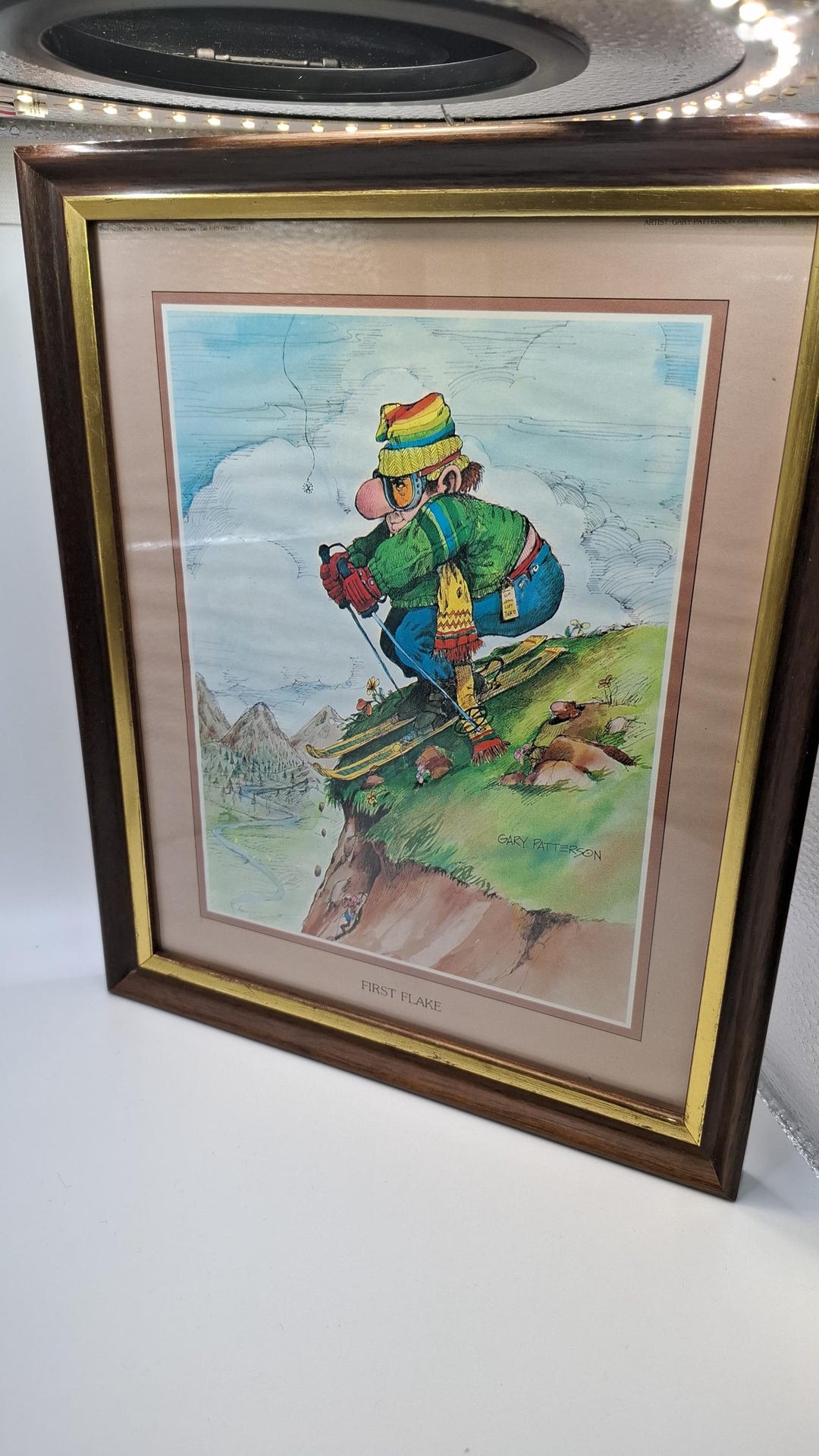 Vintage Gary Patterson "first Flake" Framed Art Print – Retro Ski Humor ...