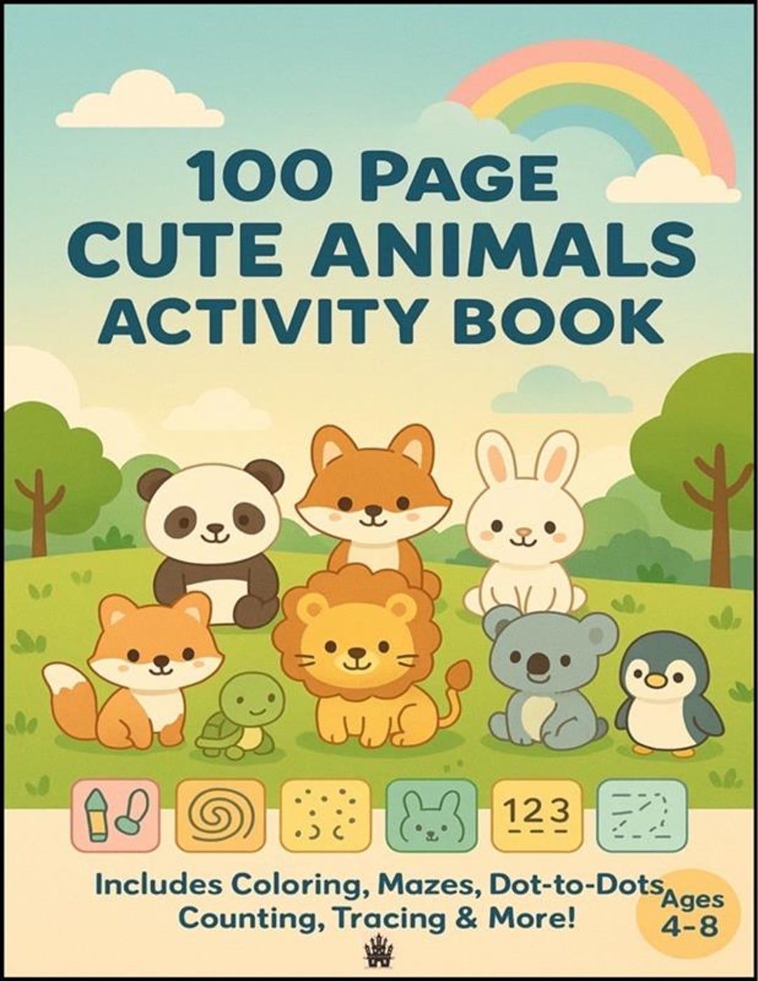 Cute Animals Activity Book Printable | 100 Fun Learning Pages for ...