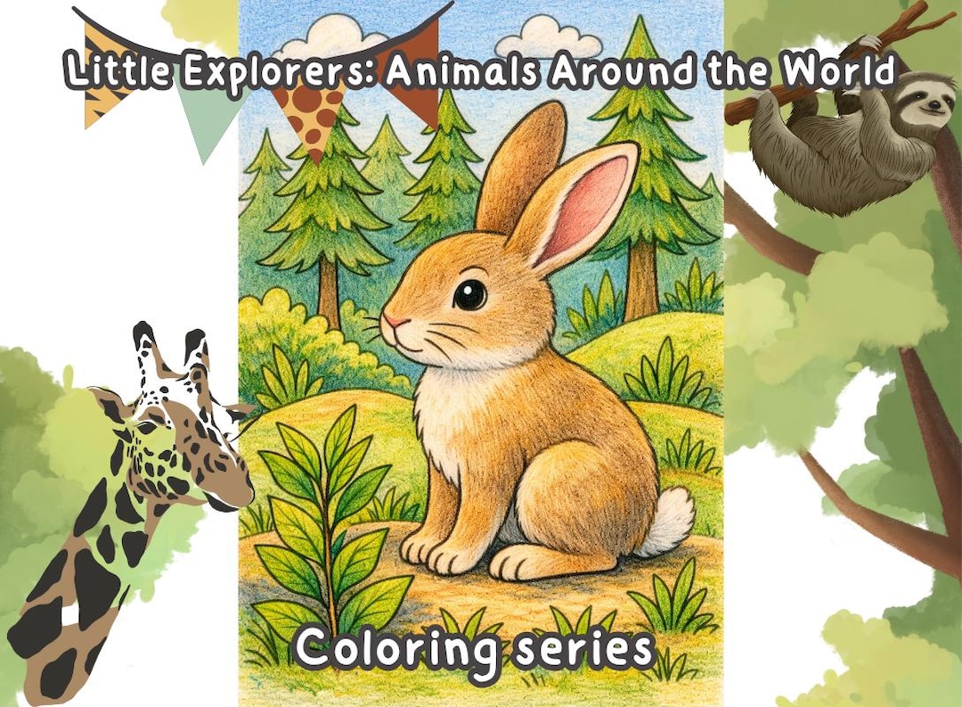 Animals Around the World Coloring Book PDF | 20 Page Printable Coloring ...