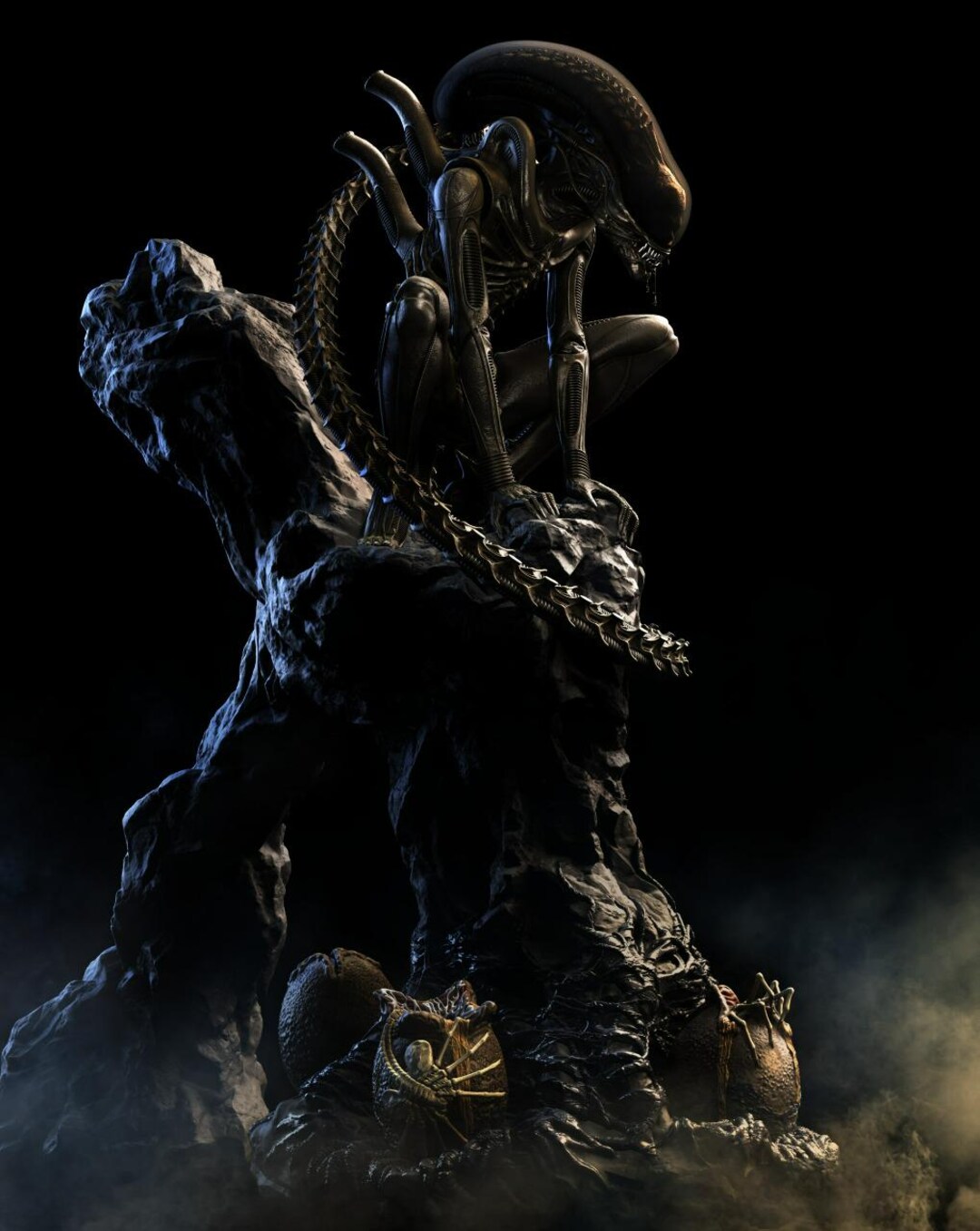 Xenomorph STL Model: 3D Printable Sci-fi Alien Diorama (digital ...