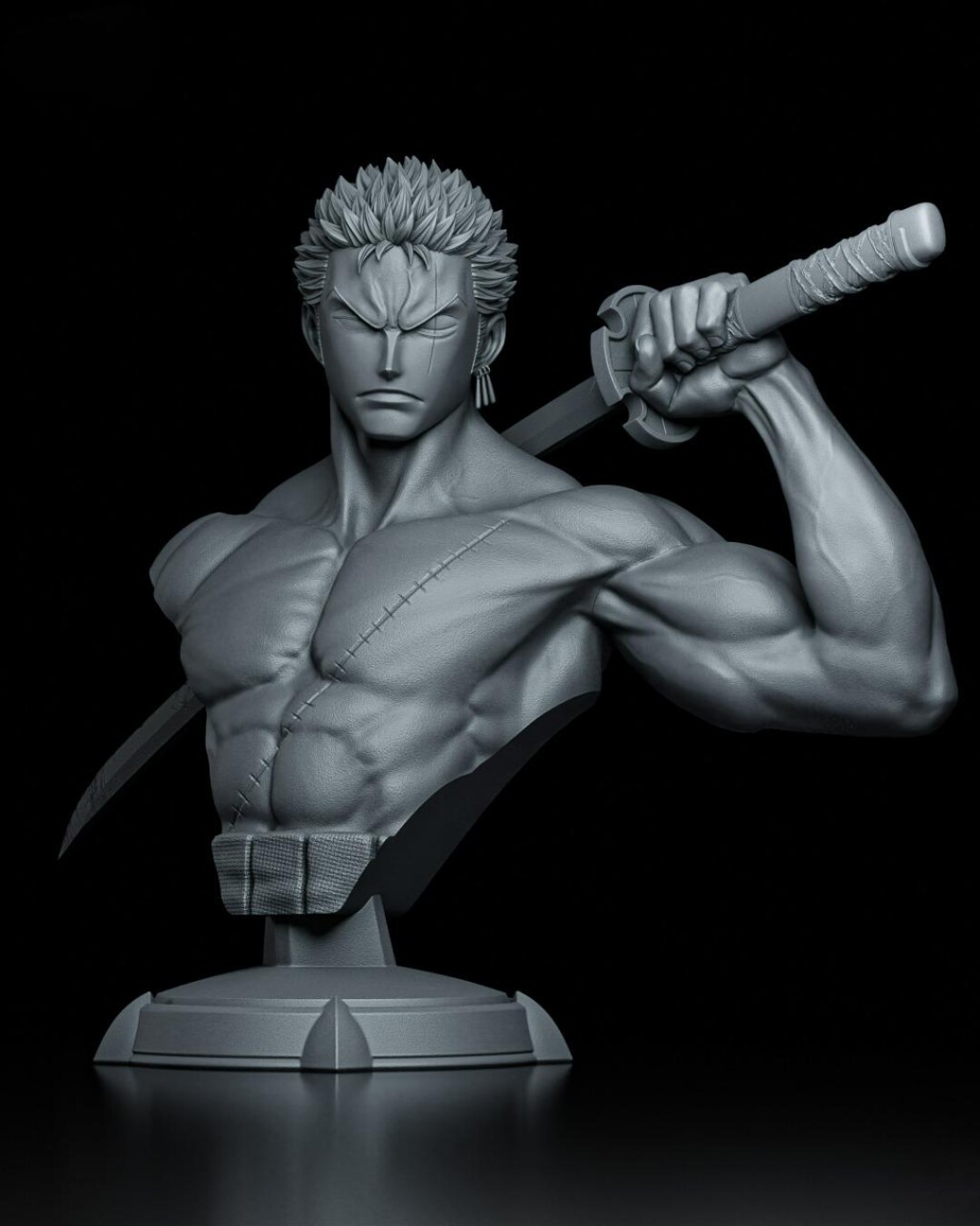 Three-sword Samurai Bust STL: 3D Printable Pirate Swordsman (digital ...