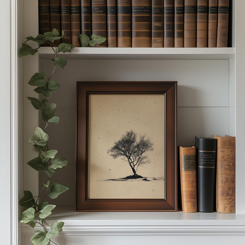 Japandi Wabi-sabi Print - Japanese Minimalist Wall Art, Winter Scene ...