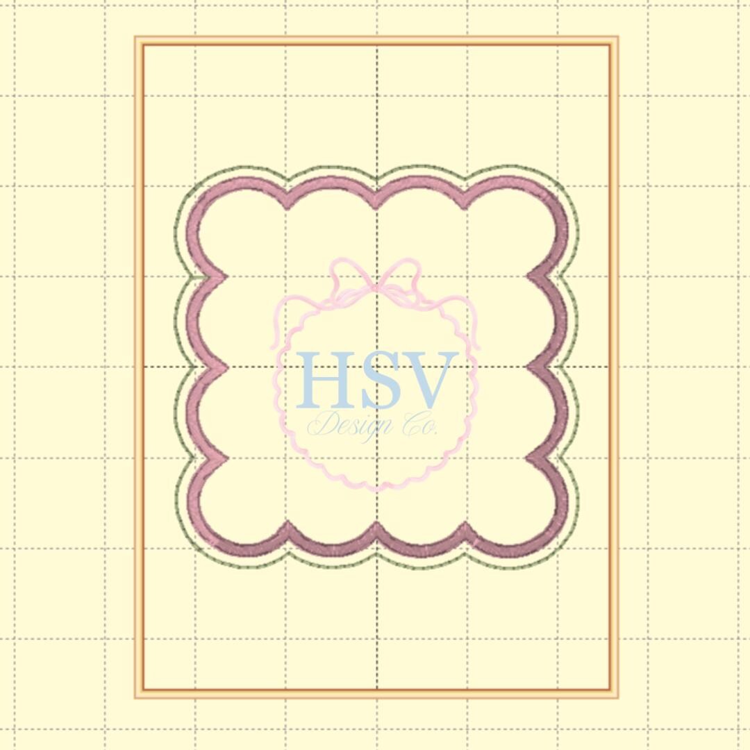 ITH Double Scalloped Small Name Plate Embroidery Design | 3 Sizes - Etsy