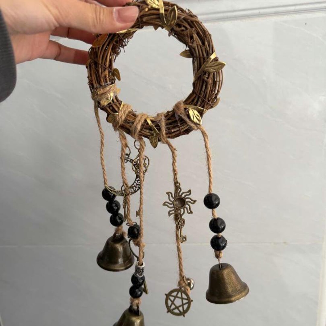 Witch Blessing Wind Chime Handwoven Rattan Ring Spiritual Home Decor - Etsy