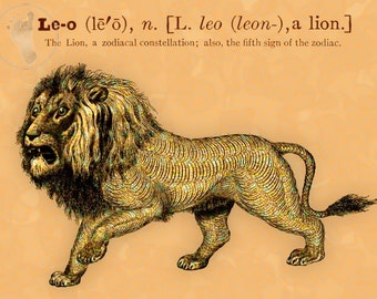 Leo the Lion 5th Sign of the Zodiac. July / August Birthday - Etsy