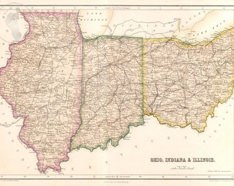 1754 Map of Ohio & Pennsylvania Showing Indian Tracts - Etsy