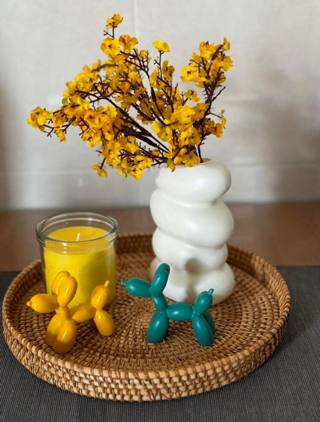 White Desktop Vase Decoration Flower Pot Artificial Flower Vase Flower ...