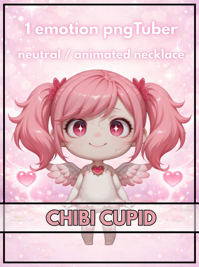 Chibi Cupid Pngtuber Avatar: Animated Neck & Emotes - Etsy