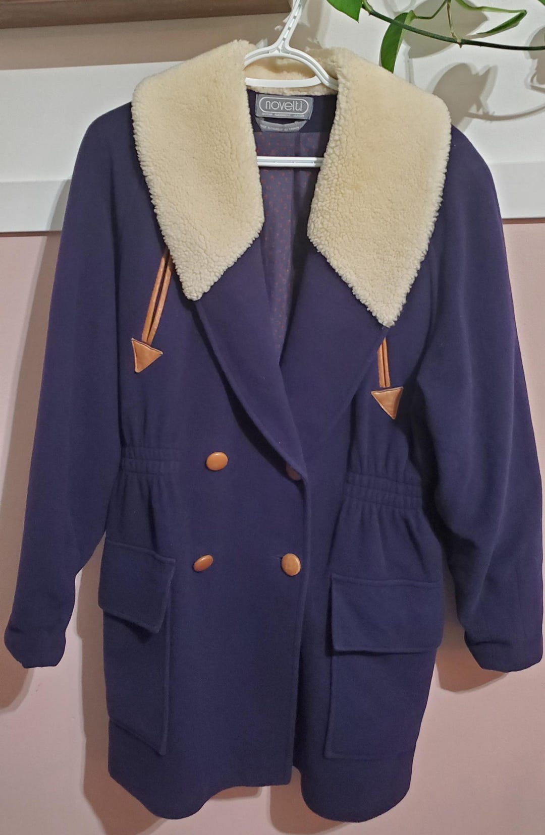 Vintage Novelti by Adorable Junior Navy Wool & Cashmere Coat With Faux ...