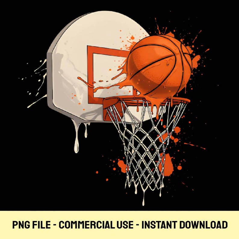 Splatter Basketball Digital PNG - Etsy